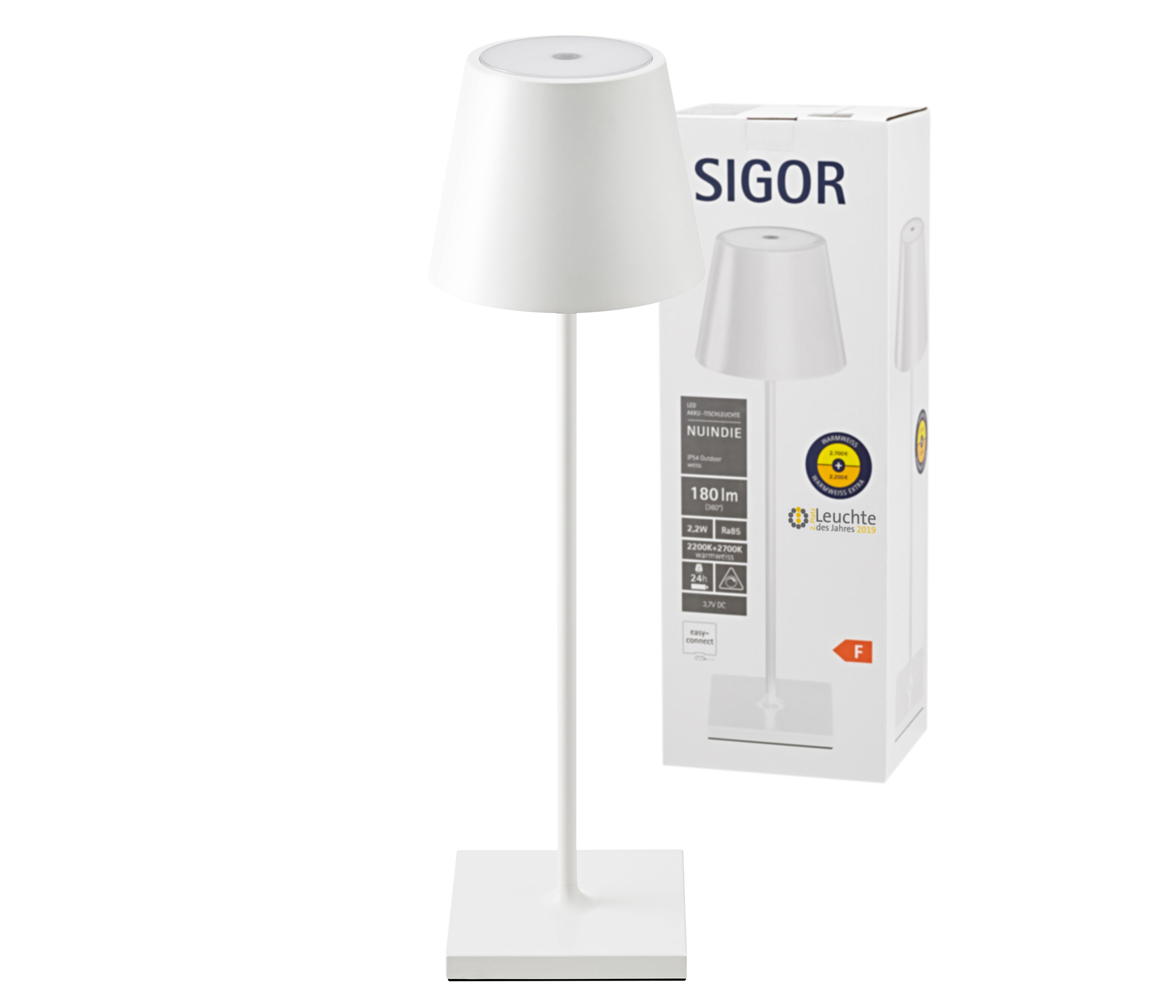 Sigor Nuindie Akku-Tischleuchte LED weiß